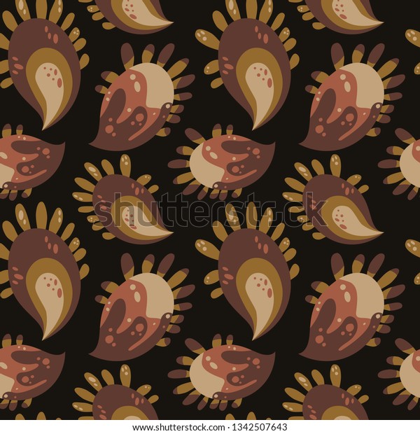 Flat Vector Dark Brown Naive Fantasy Stock Vector (Royalty Free ...