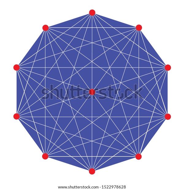 Flat Vector Decagon Illustration Golden Decagon 스톡 벡터(로열티 프리 ...