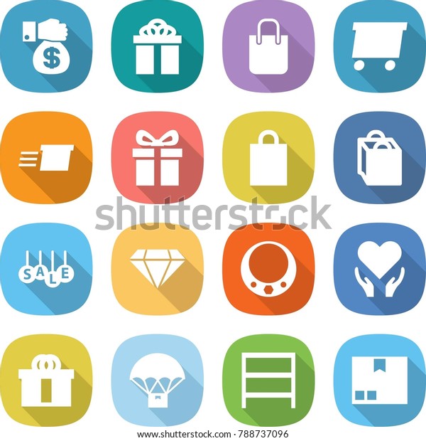 Flat Vector Icon Set Money Gift Stock Vector (Royalty Free) 788737096 ...