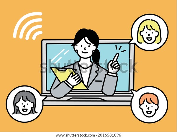 Flat Vector Illustration Business Communications Stock Vector (Royalty ...