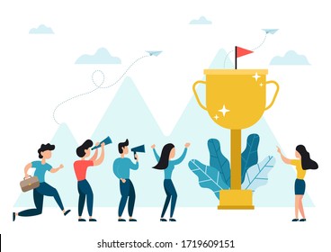 Flat Vector Illustration Business Team Success Stock Vector (Royalty Free) 1719609151 | Shutterstock