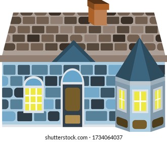 Flat Vector Illustration Cartoon Victorian House Stock Vector (Royalty ...