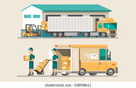 Delivery Infographic Truck Loader Stock Vector (Royalty Free) 528472765 ...