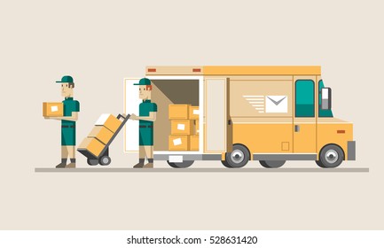 Flat Vector Illustration Delivery Service Concept Stock Vector (Royalty ...