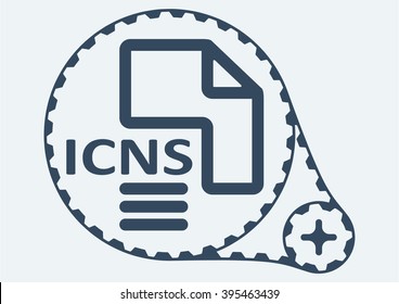 Flat Vector Illustration Icns File Extension Stock Vector (Royalty Free ...