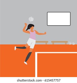 Flat Volleyball Player Illustration Stock Vector (Royalty Free ...
