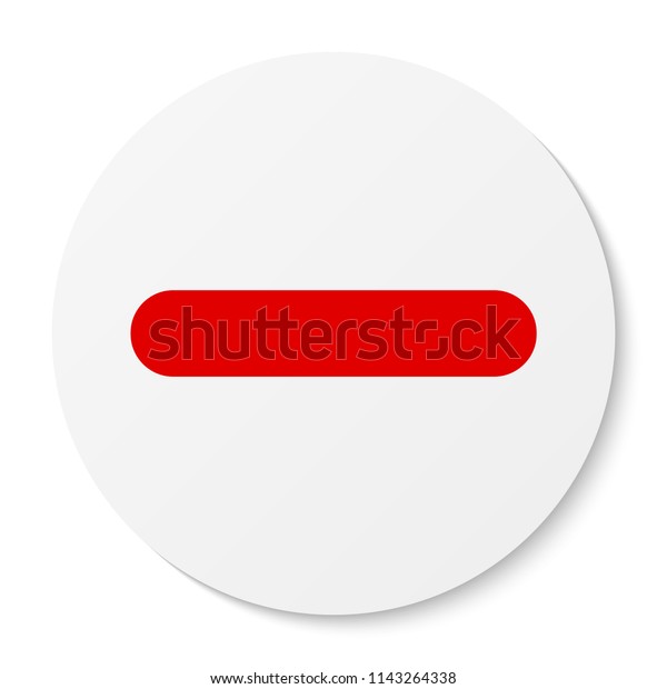 Flat White Round Sticker Minus Sign: Stock-Vektorgrafik (Lizenzfrei ...