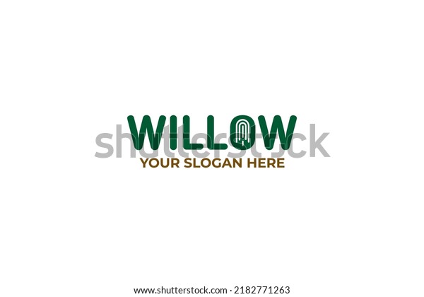Flat Willow Tree Logo Design Vector Stock Vector (Royalty Free ...