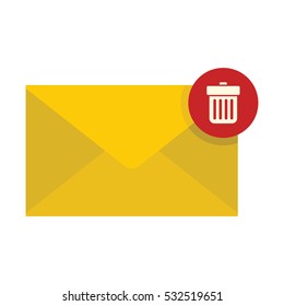 Flat Yellow Mail Letter Icon Vector Stock Vector (Royalty Free ...