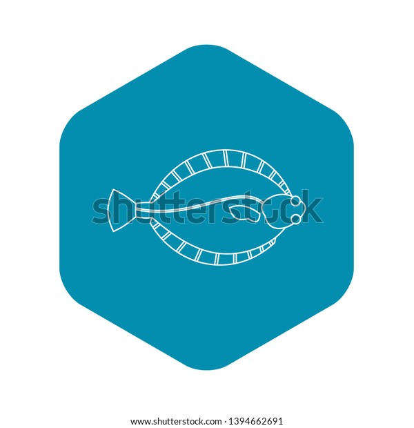 Flatfish Icon Outline Illustration Flatfish Vector Stock Vector ...