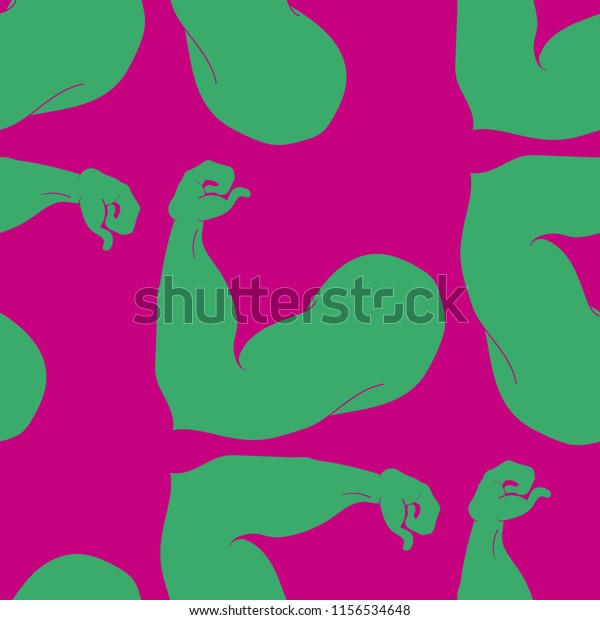 Flex Arm Bodybuilder Big Muscles Seamless Stock Vector (Royalty Free ...