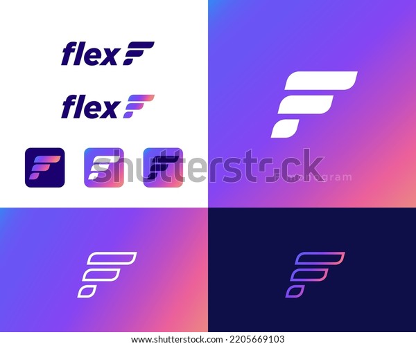 Flex Logo F Monogram Letter F Stock Vector (Royalty Free) 2205669103 | Shutterstock