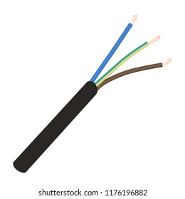 Flexible Threewire Electrical Cable Isolated On Stock Vector (Royalty ...