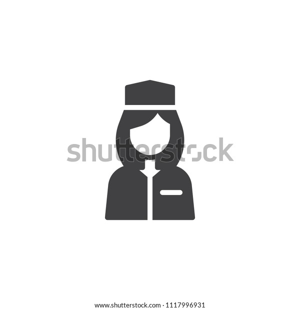 Flight Attendant Vector Icon Filled Flat Stock Vector Royalty Free
