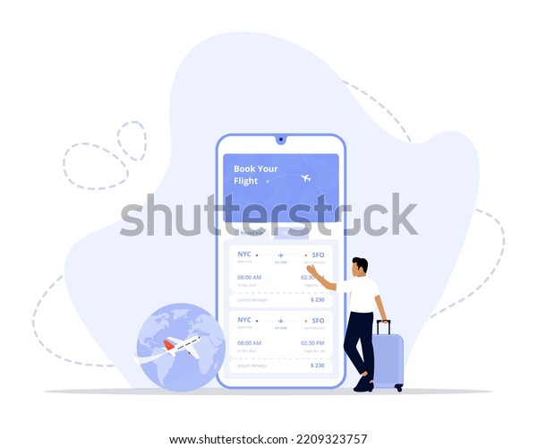 Flight Booking Concept Illustration Llustration Websites Stock Vector ...
