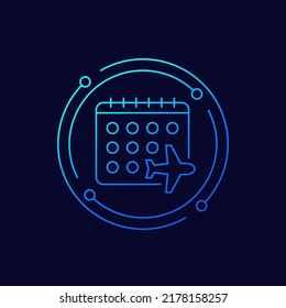 Flight Calendar Schedule Icon Line Vector Stock Vector (Royalty Free ...