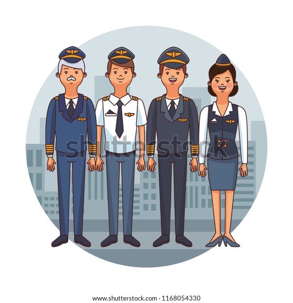 Flight Crew Cartoon Stock Vector (Royalty Free) 1168054330 | Shutterstock