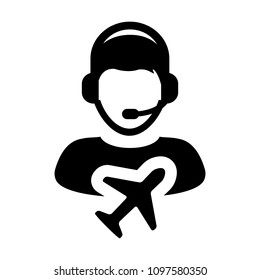 Flight Customer Service Icon Vector Male Stock Vector (Royalty Free ...