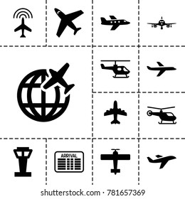 Flight Icons Set 13 Editable Filled Stock Vector (Royalty Free ...