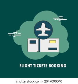 Flight Tickets Booking Flat Concept Vector Stock Vector (Royalty Free ...