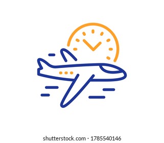 Flight Time Line Icon Airplane Clock Stock Vector (Royalty Free ...