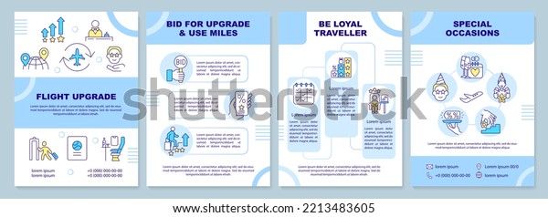 Flight Upgrade Blue Brochure Template Business Stock Vector (Royalty ...