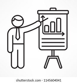 Flip Chart Linear Business Presentation Icon Stock Vector (Royalty Free ...