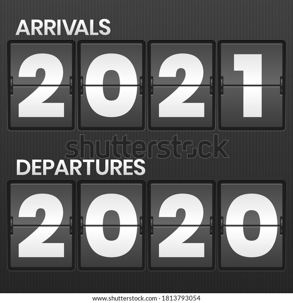 Flip Clock Arrival 2021 Departures 2020 Stock Vector (Royalty Free ...
