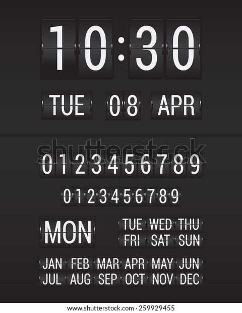 Flip Clock Black Stock Vector (Royalty Free) 259929455 | Shutterstock
