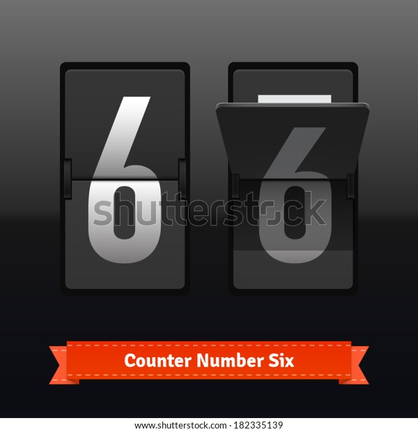 Flip Counter Template Number Six Highly Stock Vector (Royalty Free ...