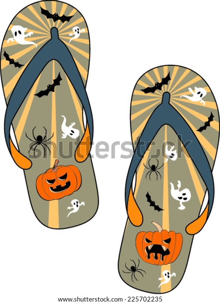 Flip Flop Halloween Style Stock Vector (Royalty Free) 225702235 ...