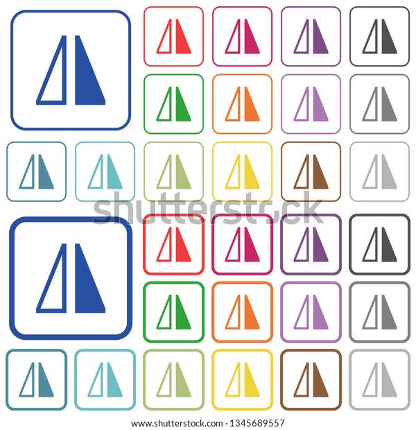 Flip Horizontal Color Flat Icons Rounded Stock Vector (Royalty Free ...