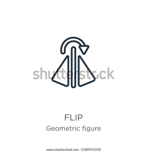 Flip Icon Thin Linear Flip Outline Stock Vector (Royalty Free ...