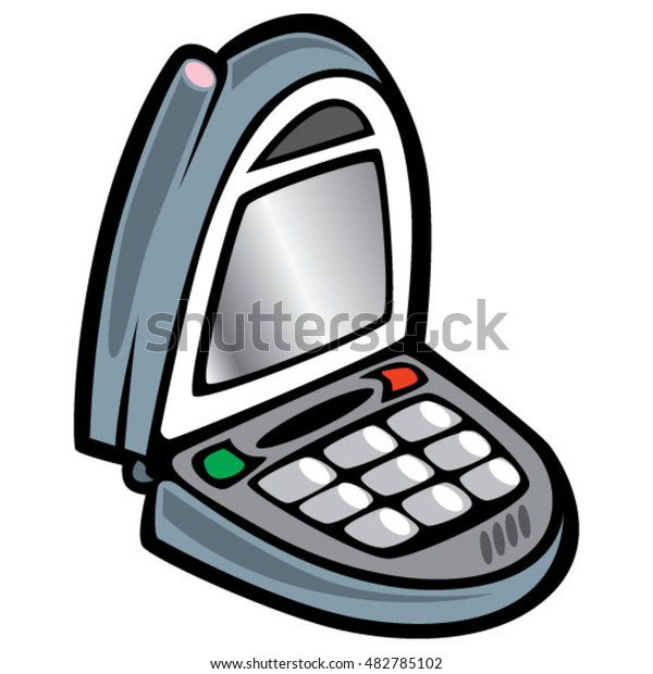 Flip Phone Cellular Phone Old Style Stock Vector (Royalty Free) 482785102