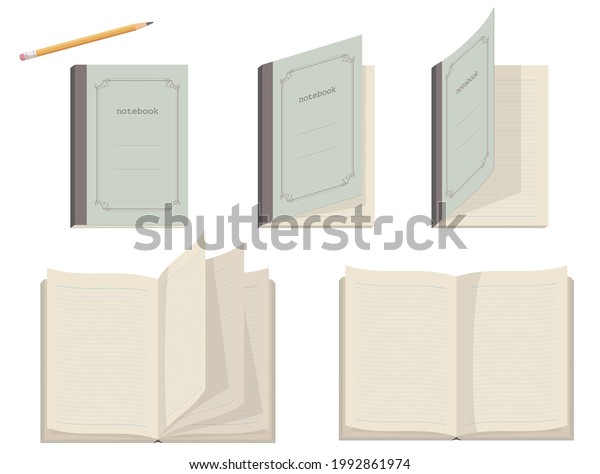 Flip Through Pages Blank Notebook Vector Stock Vector (Royalty Free ...