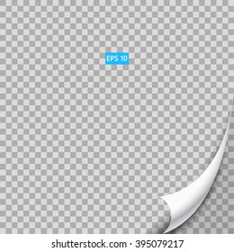 Flipped Corner On Transparent Page Template 스톡 벡터(로열티 프리) 395079217 ...