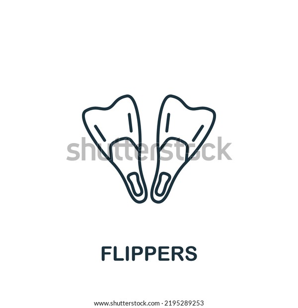 Flippers Icon Line Simple Summer Icon Stock Vector (Royalty Free ...