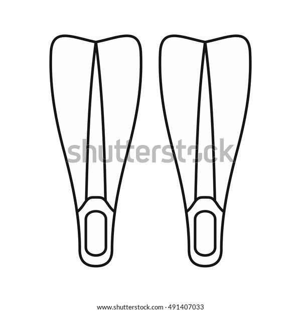 Flippers Icon Outline Style On White Stock Vector (Royalty Free ...