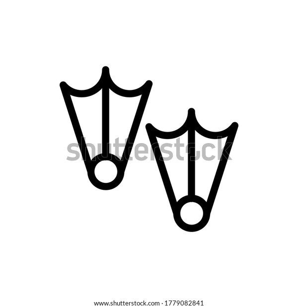 Flippers Icon Vector Illustration Outline Style Stock Vector (Royalty ...