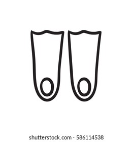 Flippers Vector Sketch Icon Isolated On Stock Vector (Royalty Free ...