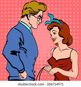 Men Women Comic Love Story Retro Stock Vector (Royalty Free) 339277199 ...