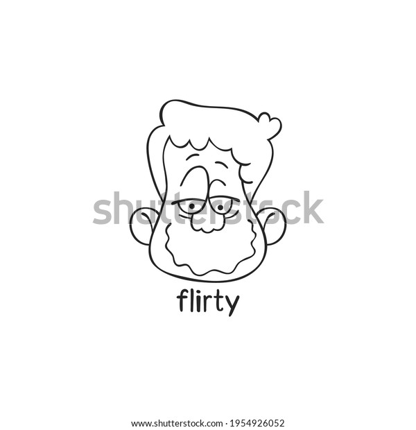 Flirty Emotion Human Face Cartoon Character Stock Vector (Royalty Free ...