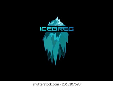 Floating Ice Mountain Iceberg Logo Design Stock Vector (Royalty Free ...