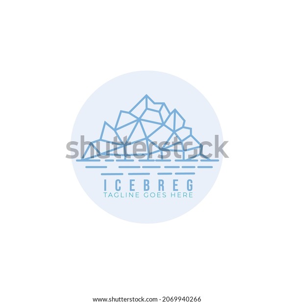 Floating Ice Mountain Iceberg Logo Design Stock Vector (Royalty Free ...