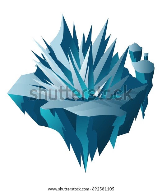 Floating Ice Spikes Island Stock Vector (Royalty Free) 692581105 ...