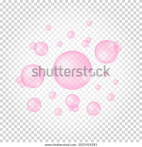 Floating Pink Bubbles On Transparent Background Stock Vector (Royalty ...
