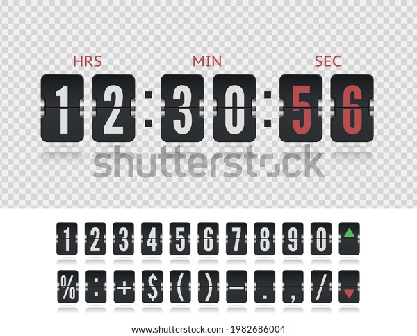 Floating Scoreboard Number Symbol Font Coming: เวกเตอร์สต็อก (ปลอดค่า ...