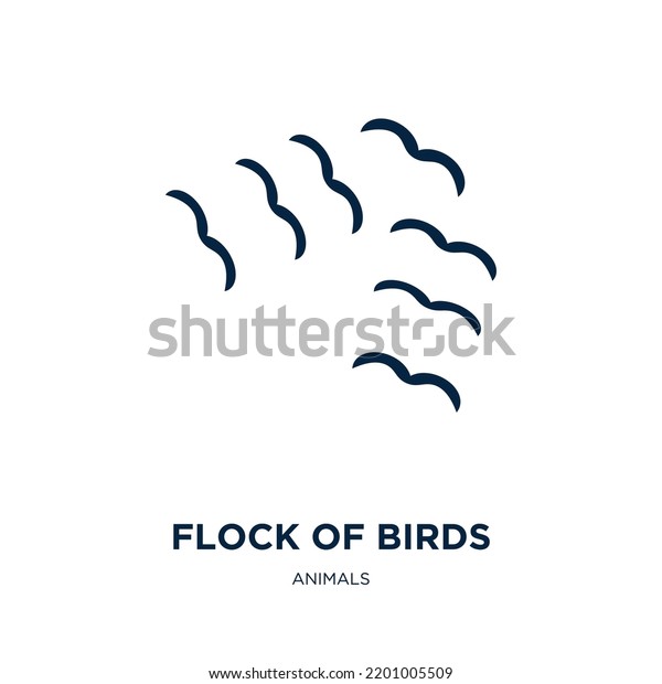 Flock Birds Icon Animals Collection Thin Stock Vector (Royalty Free ...