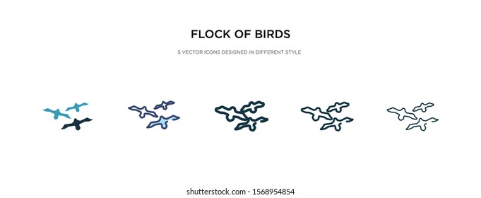 Flock Birds Icon Different Style Vector Stock Vector (Royalty Free ...