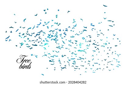 Flock Blue Birds Vector Illustration Stock Vector (Royalty Free ...